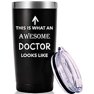 This Is What An Awesome Doctor Looks Like Mug.Doctor,Medical School Graduation Gifts.Appreciation,Birthday,Christmas Gifts for Doctors,MD,Med Tumbler(20oz Black)