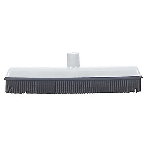 Rubber Bristle Broom for Hardwood Floors, Tiles, Carpets, Wood, and Vinyl Salon Broom, Rubber Squeegee Broom, Rubber Rake for Human Hair, Pet Hair, Fur, Lint, Liquid, Grey, by Superio (Head Only)