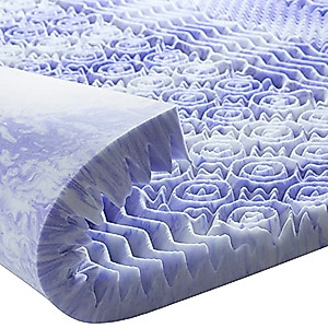 Dreamsmith 3 Inch 7-Zone Full Memory Foam Mattress Topper, Cooling Gel Infused Foam Mattress Topper Full for Back Pain, CertiPUR-US Certified Purple
