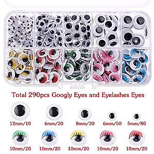 Stick on Eyes for Crafts, 700Pcs Assorted Size 4-12mm Self-Adhesive Googly Eyes Wiggle Eyes Craft Eyes
