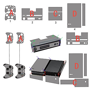 Designer Skin Sticker for the Xbox One Console With Two Wireless Controller Decals Flux
