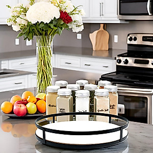 12" Wood Lazy Susan,Wooden Lazy Susan Organizer Display Stand,Turntable 360 Degrees Rotating Table Decor ,Round Lazy Susan for Countertop Cabinet or Dining Table,Farmhouse Table Decor.(White)