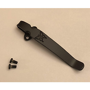 Black Titanium Deep Pocket Clip For Benchmade Griptilian 551BK 550SBK 553BK 551 553 550 Knife with Swallowtail Butterfly
