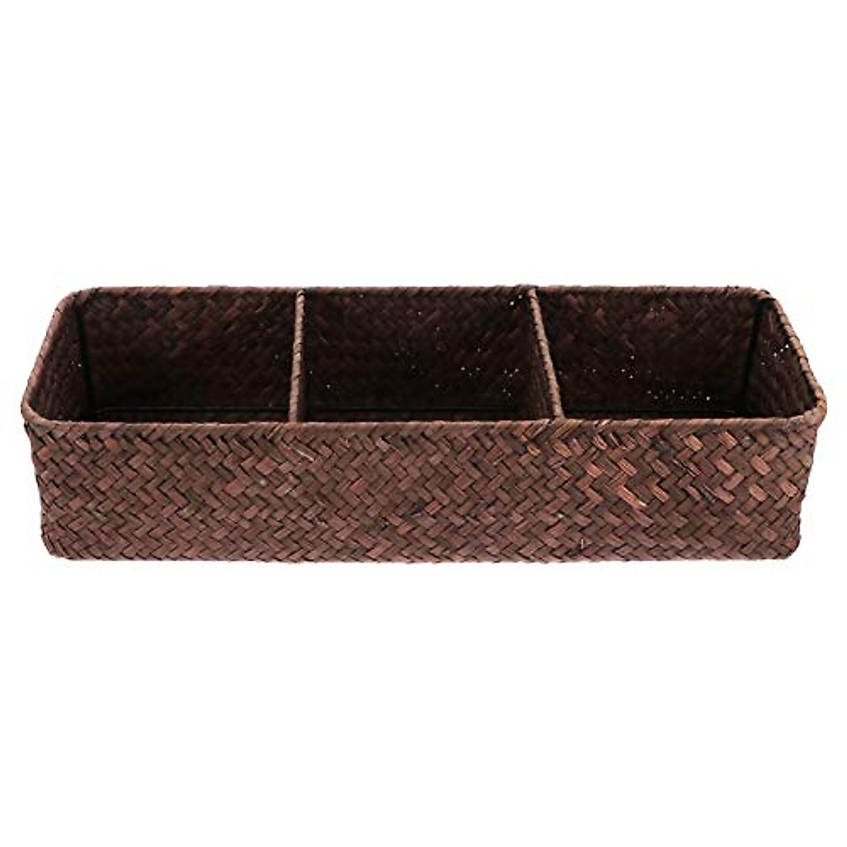 Cabilock Bathroom Storage Bins Natural Seagrass Storage Basket Bathroom Storage Basket for Toilet Tank Top Countertop Organizer Water Hyacinth Basket Coffee Storage Baskets for Shelves