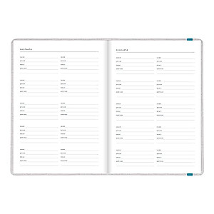 Letts of London Raw Weekly/Monthly Planner, 12 Months, January to December, 2024, Sewn Binding, A5 Size, 8.25" x 5.875", Multilingual, Grey (C082307-24)