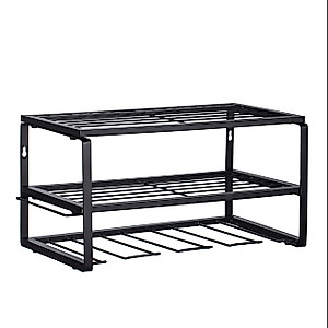 QUSIMI Wall Mounted Power Tool Organizer,Garage Space-Saving Tool Organizers and Storage,Metal Utility Shelf Storage Rack for Cordless Drill
