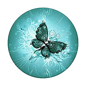 Butterfly - Green Teal Butterfly Design PopSockets PopGrip: Swappable Grip for Phones & Tablets
