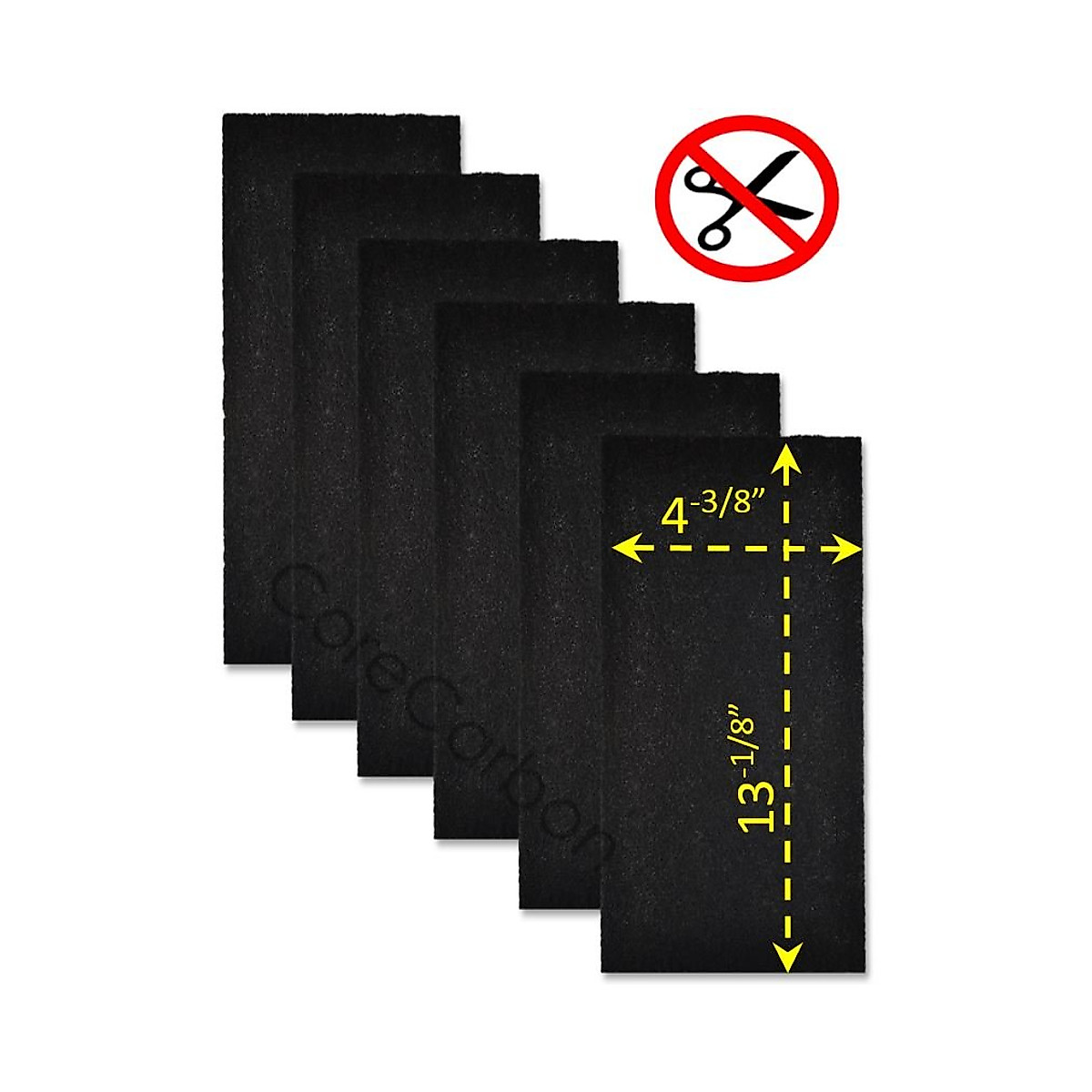 CoreCarbon 6-Pack Exact Fitment Carbon Pre-Filter Designed to Fit Honeywell Model HTT-022, Pet CleanAir HHT-013-HD, HHT-016-MP and HEPAClean Models HHT-011, 16200