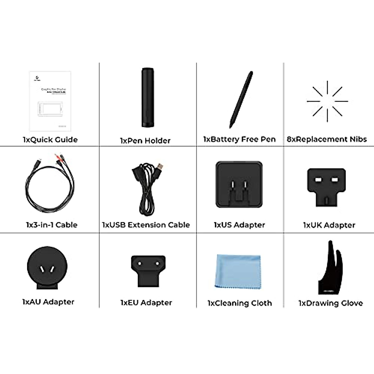 XP-PEN Artist12 11.6 Inch FHD Drawing Monitor Pen Display Graphic Monitor with PN06 Battery-Free Multi-Function Pen Holder and Glove 8192 Pressure Sensitivity