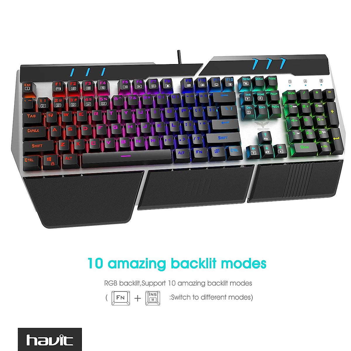 HAVIT RGB Backlit Wired Membrane Gaming Keyboard, Mechanical-Similar Typing/Gaming Experience (Black)