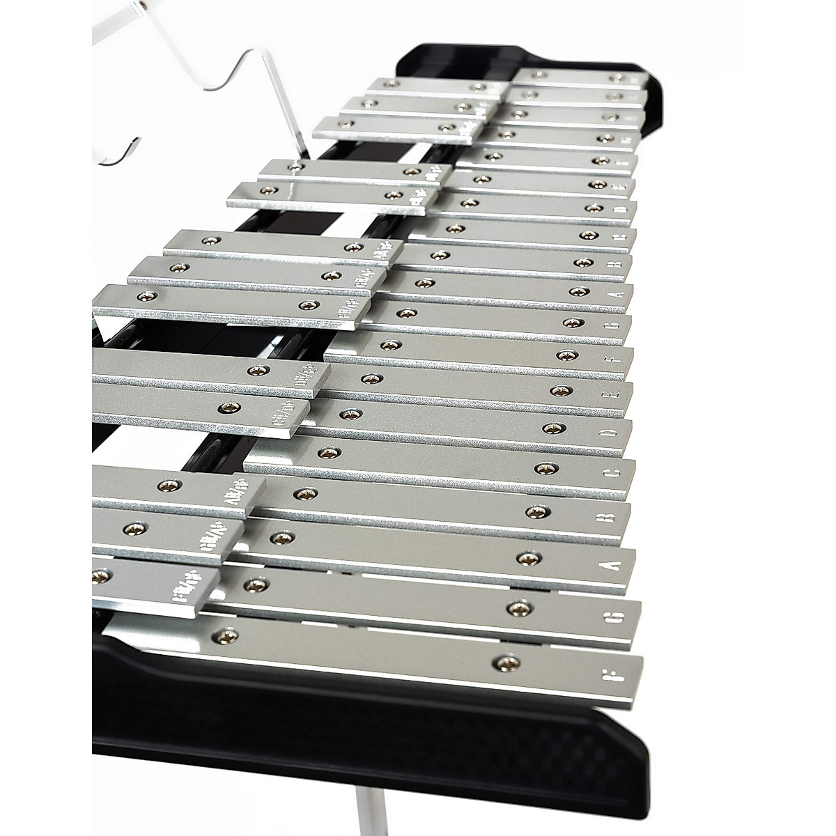 Gearlux 32-Note Glockenspiel Bell Kit with 8" Practice Pad, Stand, Music Rest, Mallets, Drum Sticks, and Gig Bag