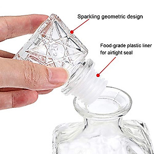 MDLUU Liquor Decanter, Glass Spirits Decanter with Airtight Stopper, Whiskey Vodka Bourbon Decanter Bottle for Gift, Home, Bar, Party Decor, 27oz/800ml (Square)