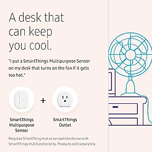 Samsung SmartThings GP-U999SJVLAAA Door & Window Multipurpose Sensor, White, 1 Count (Pack of 1)