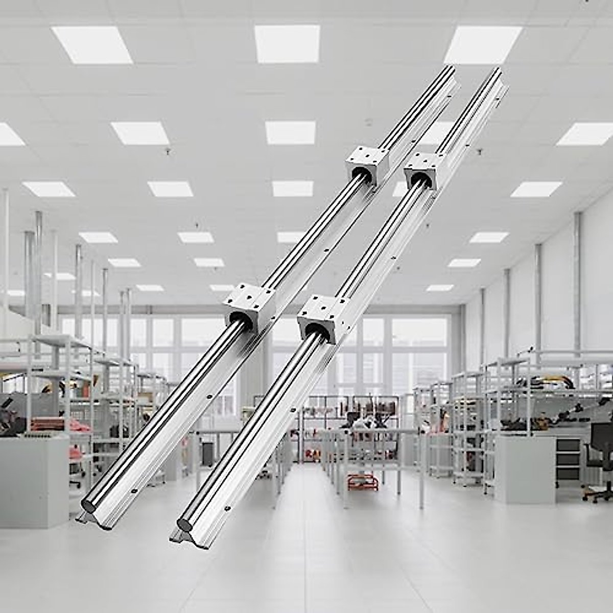 VEVOR Linear Rail Slide SBR20-800mm 2 PCS and 4 PCS SBR20UU Slide Blocks Linear Guide Rail and Bearings Kit for Automated Machines DIY Project CNC Router Machines