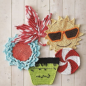 Bernat Handicrafter Cotton Solids Yarn, 1.75 oz, Gauge 4 Medium, 100% Cotton, Black Licorice