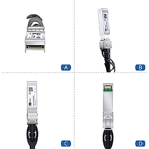 SFP+ Cable, 10G SFP+ DAC, 0.5M(1.64ft), Passive Direct Attach Copper Twinax Cable for Cisco SFP-H10GB-CU0.5M, Ubiquiti UniFi UC-DAC-SFP+, Meraki, Mikrotik, Intel, Fortinet, Netgear, 0.25m-7m