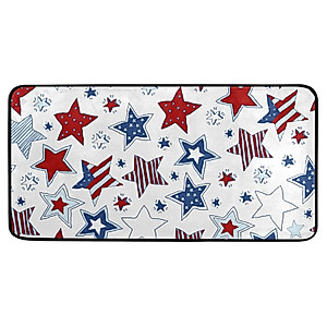 SLHKPNS 4th of July Patriotic Kitchen Rugs,American Flag Rug Non-Slip Kitchen Mat Comfort Runner Doormat 39x20 Inch Soft Floor Mat for Home Decor