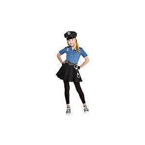 Girls Cop Cutie 2 Costume Set - Small (4-6), 1 Set - Adorable Police Uniform Outfit for Kids - Perfect for Dress-Up, Parties & Halloween Fun