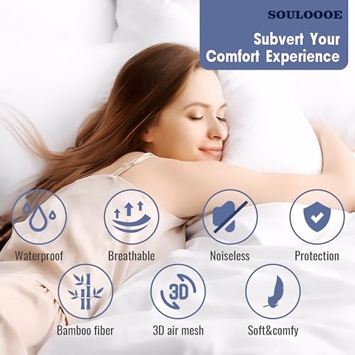 SOULOOOE Twin Mattress Topper, Cooling Pillow Top Mattress Pad Cover, 900G Down Alternative Overfilled Extra Thick Mattress Protector with 8-21 Inch Deep Pocket(39''x75'')