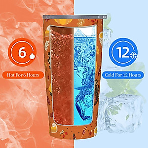 Thanksgiving Turkey 20oz Insulated Stainless Steel Tumbler With Lids And Straws Stainless Steel Double Wall Vacuum Insulated Travel Coffee Mug Leak-Proof Lid & Flip Lid For Hot And Cold Drinks