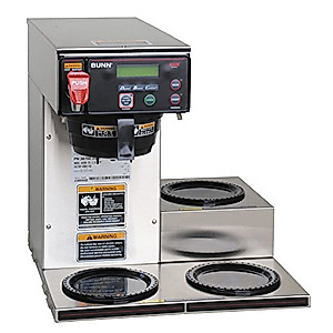 BUNN Axiom DV-3, Dual Voltage Automatic Commercial 12-Cup Coffee Maker, 3 Lower Warmers, 38700.0009,Grey, 7.5 Gallons