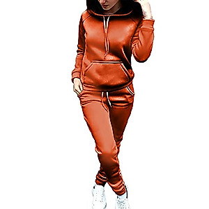WZPIMT Women's 2 Piece Outfits Sweatsuit Cropped Hoodie Sweatshirt and Sweatpants Casual Cozy Tracksuit Lounge Sets tracksuit for women long H5-B, X-Large