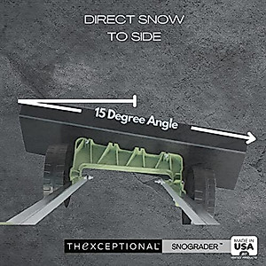 Easy Doze-It 36" SnoGrader T-Grip | Angled Flip-It Rolling Snow Plow Shovel for Driveway, Sidewalk Snow Removal | Heavy Duty Snow Plow Pusher Shovel on Wheels | Made in USA by Vertex | Model EX950.36