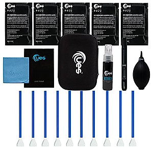 UES DSLR Camera Sensor and Lens Cleaning Travel Kit: APS-C Sensor Cleaning Swab, Cleaner, Air Blower, Microfiber Cloth, Lens Cleaning Pen, Lens Paper
