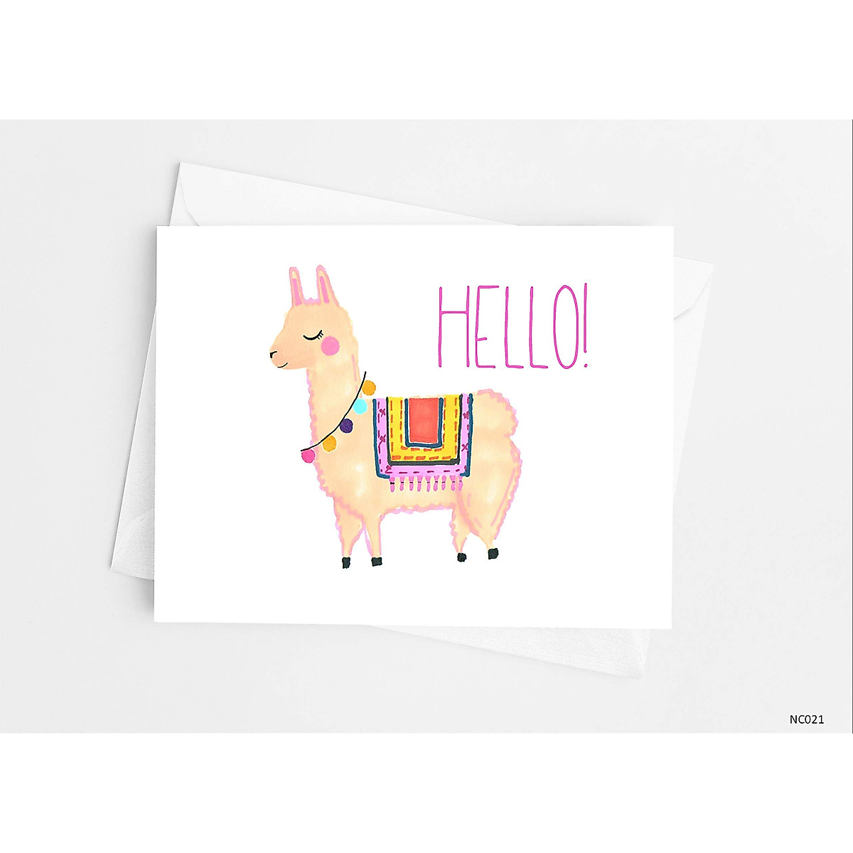 Llama Note Cards with Envelopes, Stationery Set for Girls, Pack of 10 Folded Notecards