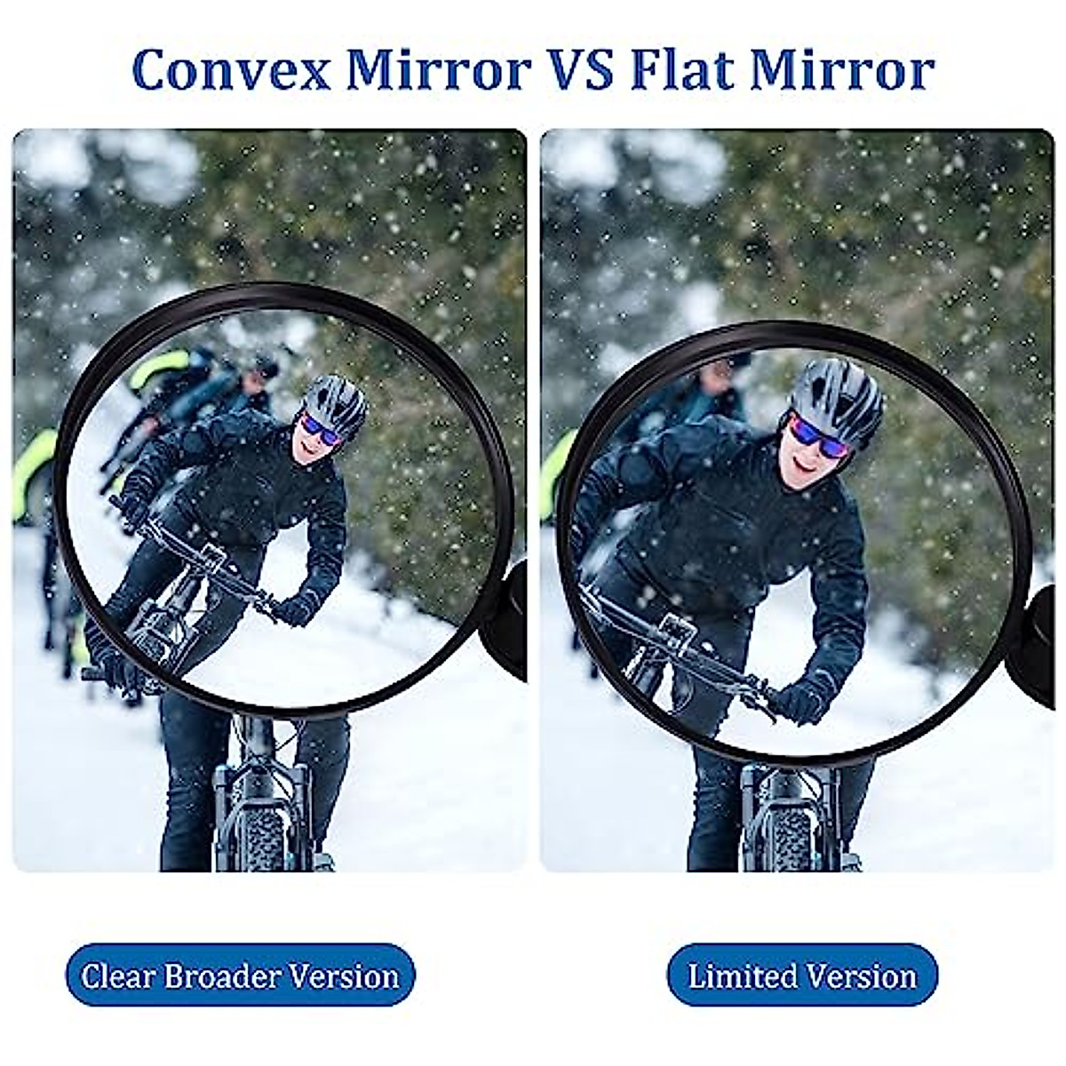 2Pack Universal Bicycle Rearview Mirrors, 360˚Rotatable Bar End Bicycle Mirrors, Wide Angle Convex Bike Bicycle Mirrors for 15-35 mm Handlebar Bikes