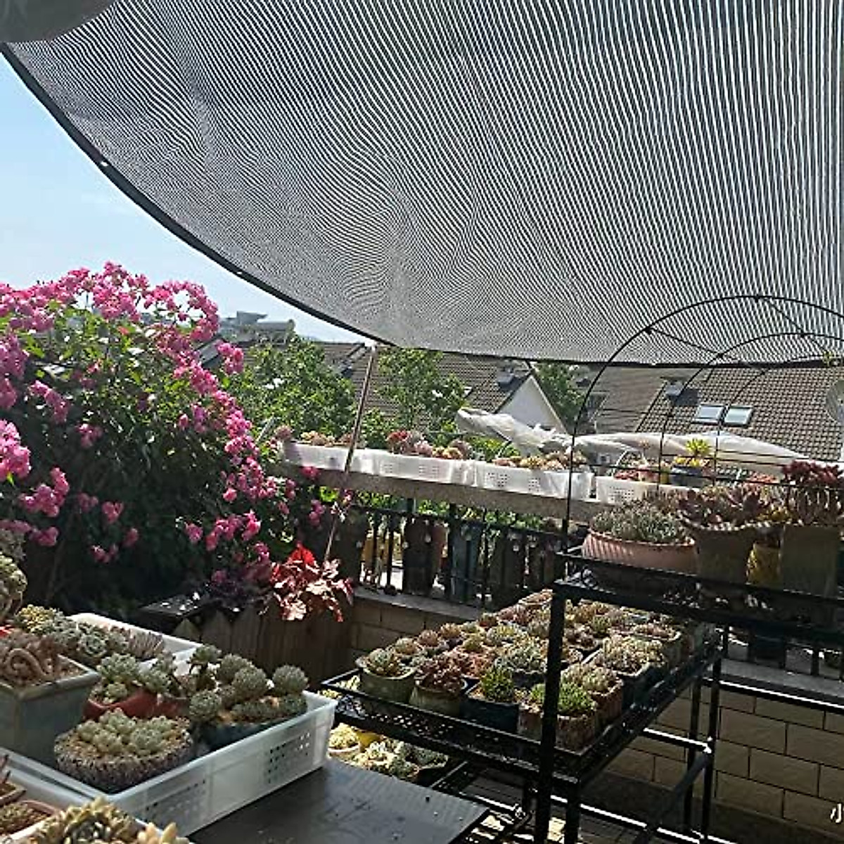 70% Shading Rate 10ft20ft Shade Cloth with Grommets, Black Sun Shade Mesh for Plant Cover, Greenhouse, Patio