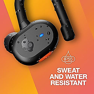 Skullcandy Push Active True Wireless In-Ear Bluetooth Earbud, Use with iPhone and Android with Charging Case and Mic, Great for Gym, Sports, and Gaming, IP55 Water and Dust Resistant - Orange/Black