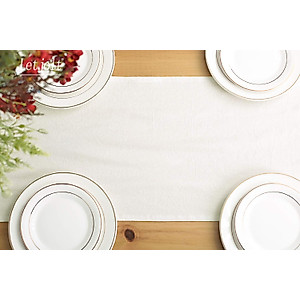 Letjolt White Table Runner Rustic Table Runner 12x72 Inches Cotton Table Runner Plain Table Runner