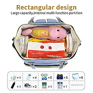 Mokaloo Diaper Bag Backpack, Large Baby Bag, Multi-functional Travel Back Pack, Anti-Water Maternity Nappy Bag Changing Bags