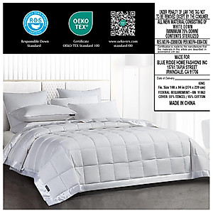 Beautyrest Tencel™ Lyocell/Cotton Blend Blanket, Breathable RDS White Down Blanket, 650 Fill Power Oversized Blanket, Light Warmth Bed Blanket with Silky Flange Binding