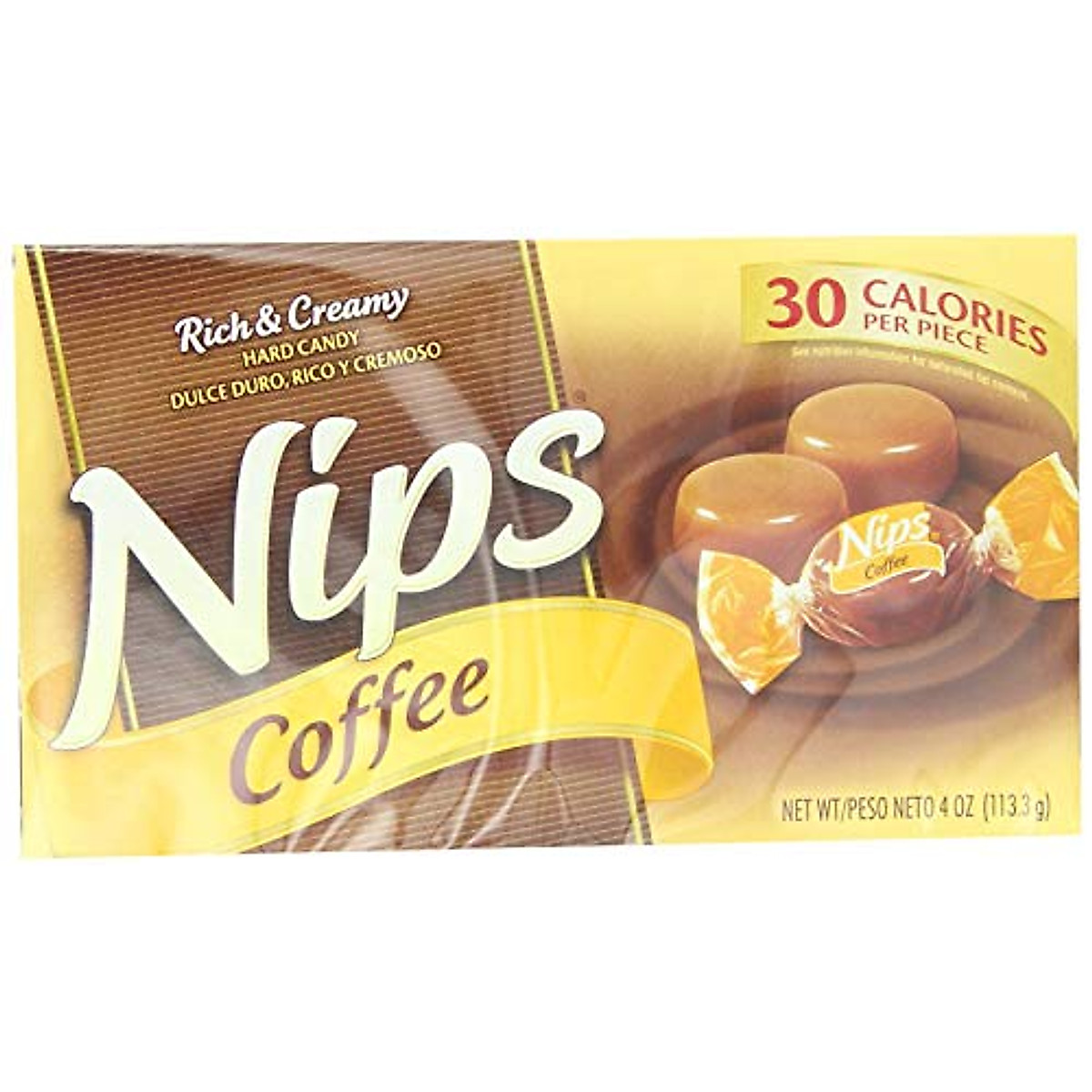 Brach's Nips Coffee Flavored Hard Candy, Individually Wrapped Candy, 3.25 Ounce Bags (Pack of 12)