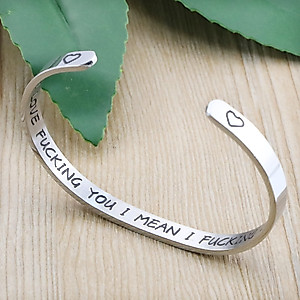 Memgift I Love You Cuff Bracelets Gifts for Women Inspirational Motivational Mothers Day Christmas Graduation Gifts for Mother Sister Friends