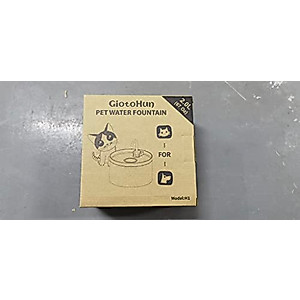 Cat Water Fountain, GIOTOHUN Faucet-Shaped 67oz/2L Cat Fountain, Super Silent , Built-In Led Light, Activated Carbon Filter, Translucent Water Tank, Suitable for Multiple Pets, Black