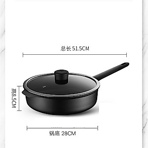 AsiLoP Cookware Set Black Pan with Lid Cutlery Collection Cookware Cutlery Cookware Nonstick Kitchen Supplies (Svart