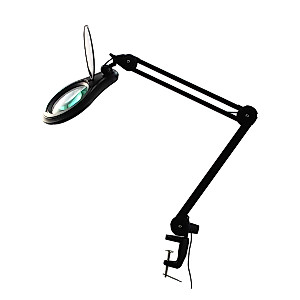 ESD Safe (Glass Lens) Professional LED Magnifying Lamp with Clamp (3 Diopter, 1.75X Magnification) Dimmable Work Light, Daylight Bright, 1200 Lumens 5600K-6000K, 60 SMD LEDs, BoliOptics MG16303222