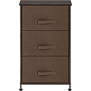 AFFAVON Stylish and Space-Saving Fabric Dresser Storage Chest with Sturdy Steel Frame, Wood Top & Handles - Perfect for Organizing Your Home, Bedroom, Hallway, Entryway, Closets and Nurseries (Brown)