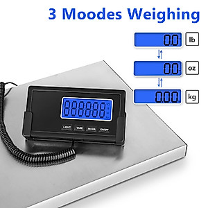 Fuzion 330lbs/5 oz Digital Shipping Scale for Packages, Heavy Duty Weight Scale, Stainless Steel Large Platform