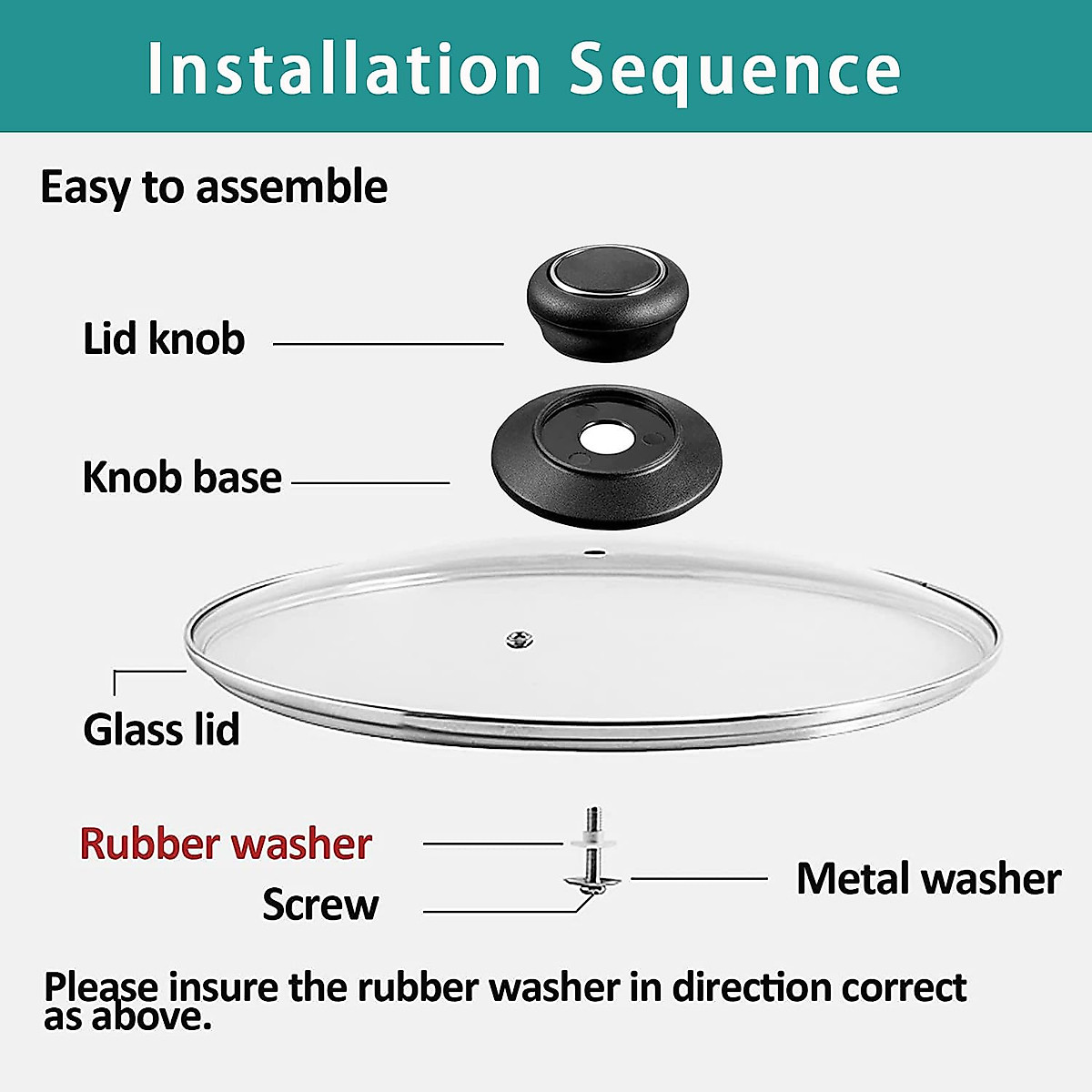 8 Inch Glass Lid for Frying Pan, Fry Pan, Skillet, Pan Lid Fits Lodge 8 Inch Cast Iron Skillets 8"/20cm, Clear