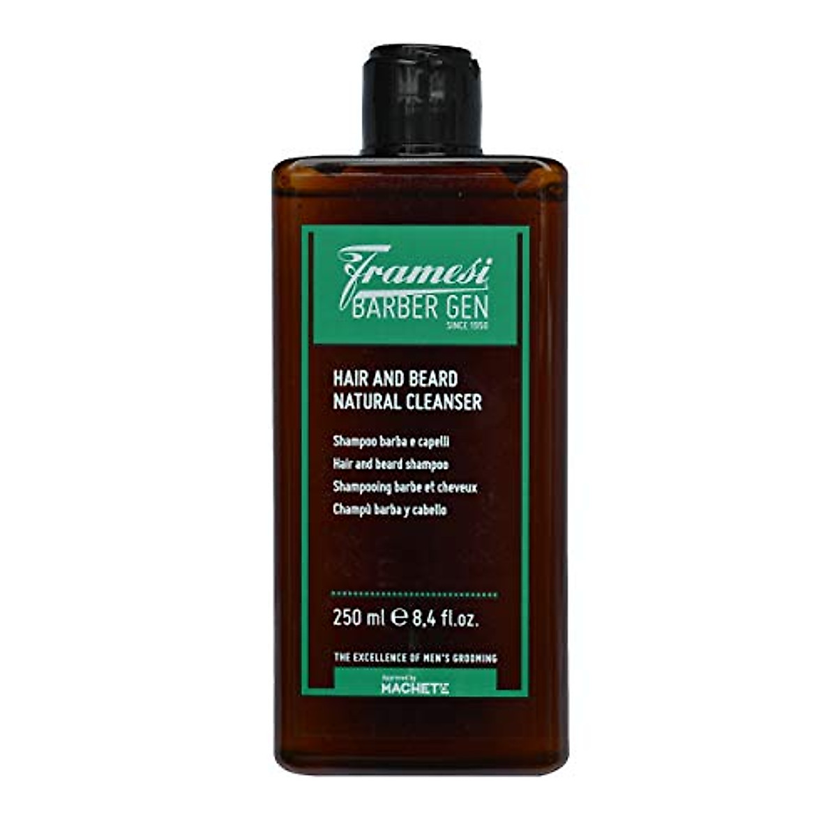 Framesi Barber Gen Hair & Beard Natural Cleanser Shampoo, 8.4 fl oz, Men's Natural Shampoo