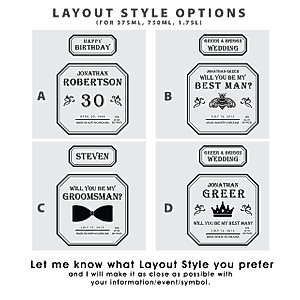 Personalized Label to fit Patron Tequila Bottles (No Proof)