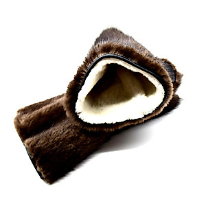 REAL BEAVER FUR MITTEN GLOVES (X-Large)