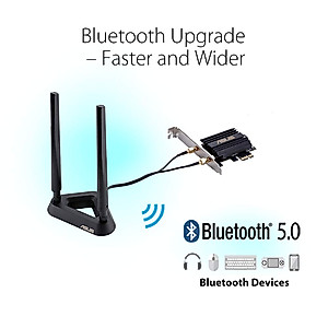 Asus AX3000 (Pce-AX58BT) Next-Gen WiFi 6 Dual Band PCIe Wireless Adapter with Bluetooth 5.0 - Ofdma, 2x2 MU-Mimo and Wpa3 Security,Black
