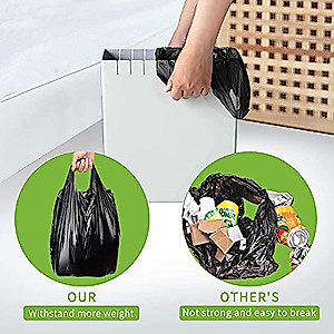 FYY Trash Bags, Garbage Bags, 5 Rolls 100 counts 6 Gallon [Extra Thick][Leak Proof] Rubbish Bags Wastebasket Bin Liners for Home Office Trash Can Black