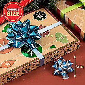 JOYIN 42 PCS Christmas Gifts Bows Assortment, Self Adhesive Gift Bows for Gift Wrapping, Present, Holiday, Wedding, Party Decoration