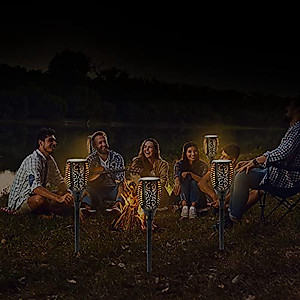 IYUTINA Outdoor Solar Lights for Yard, Torch Lights with Flickering Flame Christmas Decoration Waterproof Patio Backyard Garden Decor Auto On/Off Dusk to Dawn Dancing Fire Lights for Outside, 1 Pack